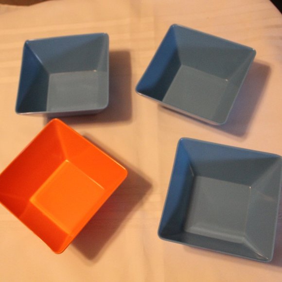 Target | Kitchen | 6 Sq Melamine Cerealsnack Bowls Blue Orange Set Of 4 ...